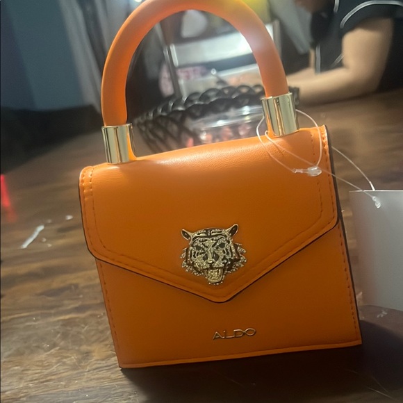 Aldo | Bags | Aldo Orange Mini Bag With Gold Accents And Top Handle ...